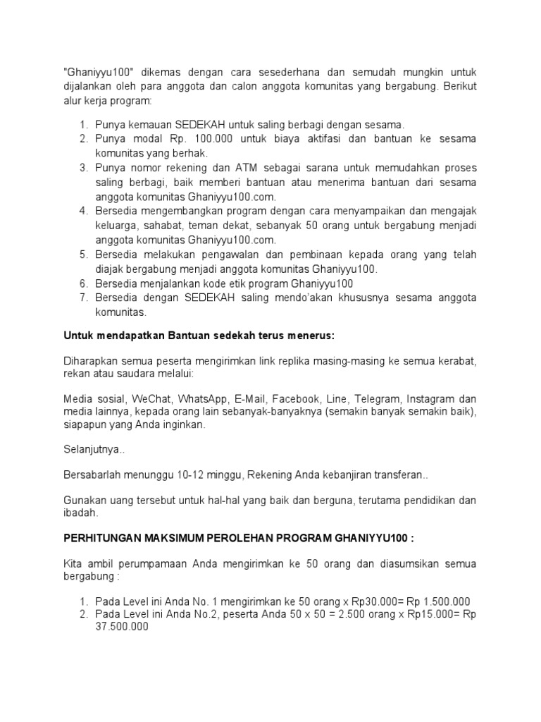 Ghaniyyu 100 | PDF | Karier & Perkembangan