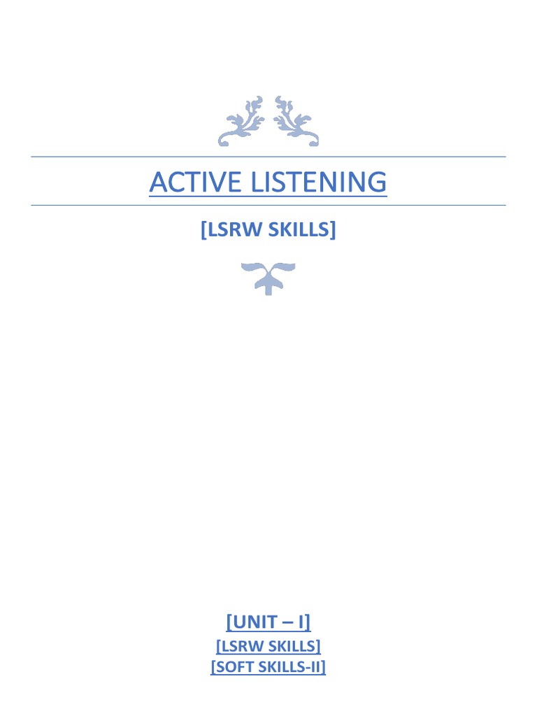 Active Listening 1 | PDF | Hearing | Sound
