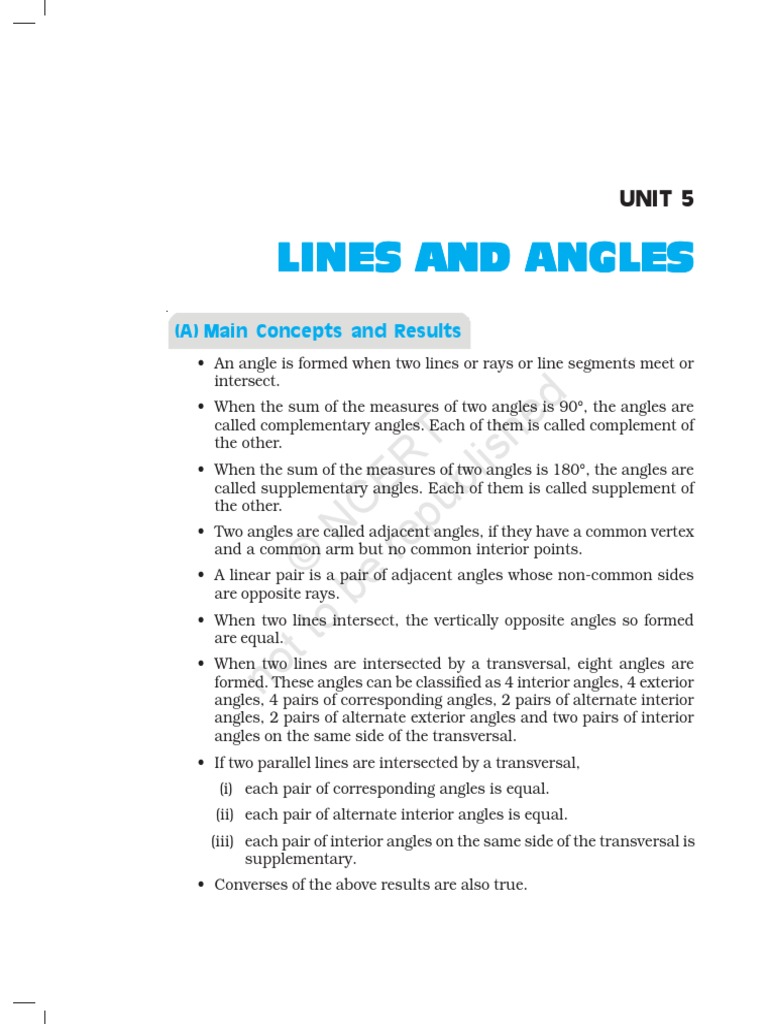 Line & Angles | PDF | Angle | Triangle