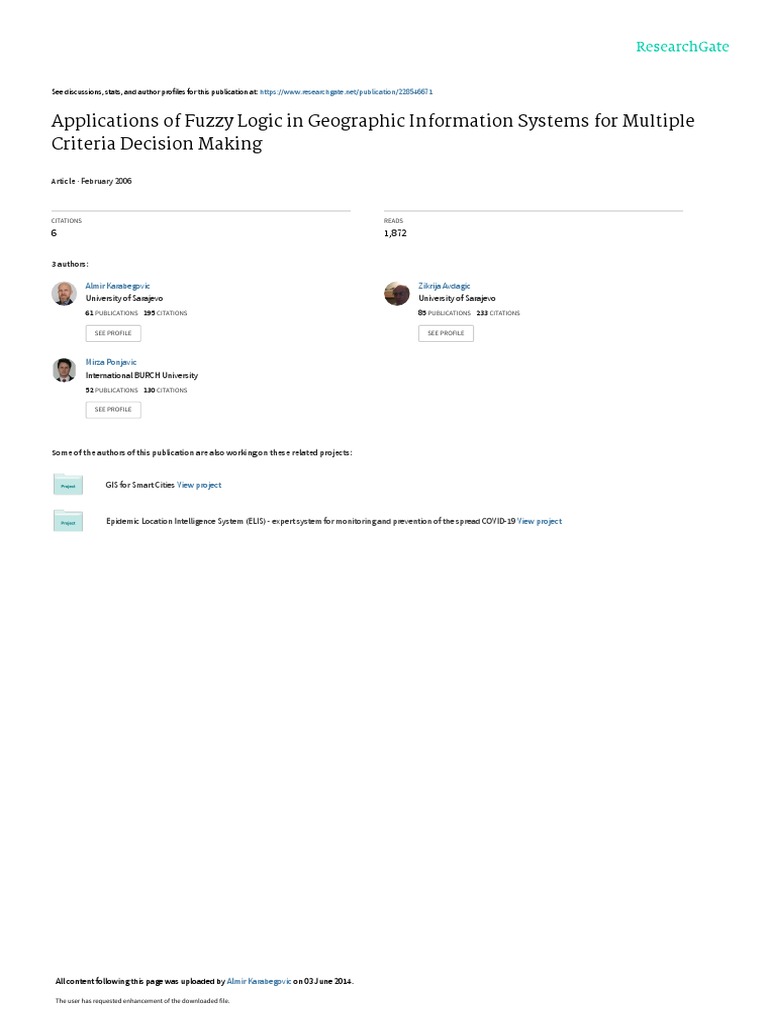 Leveraging Fuzzy Logic in Geographic Information Systems for Effective Multiple Criteria ...
