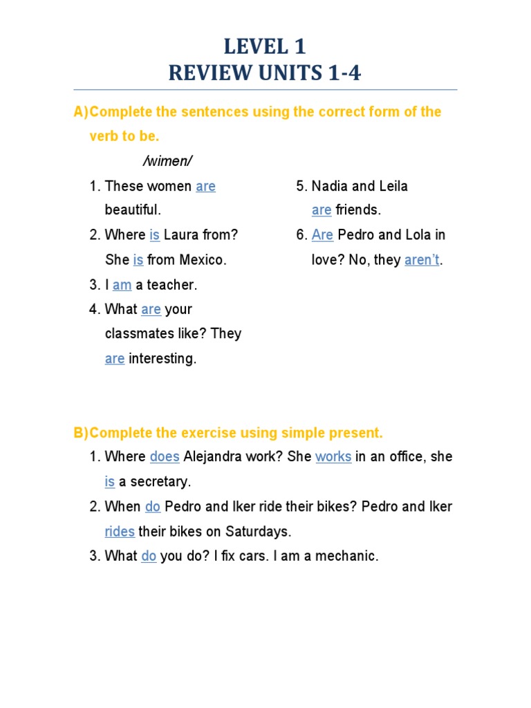 Beginner English Exercises | PDF | Language Arts & Discipline | General ...