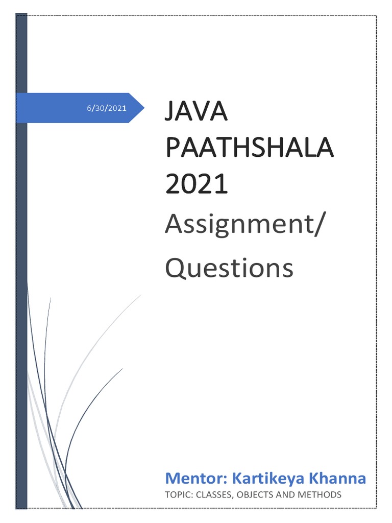 Java Classes Objects Methods And Output Code Pdf Method Computer