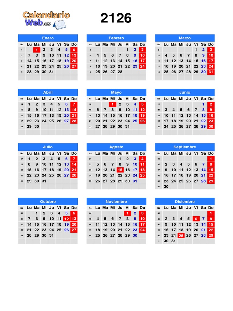Calendario 2126 | PDF
