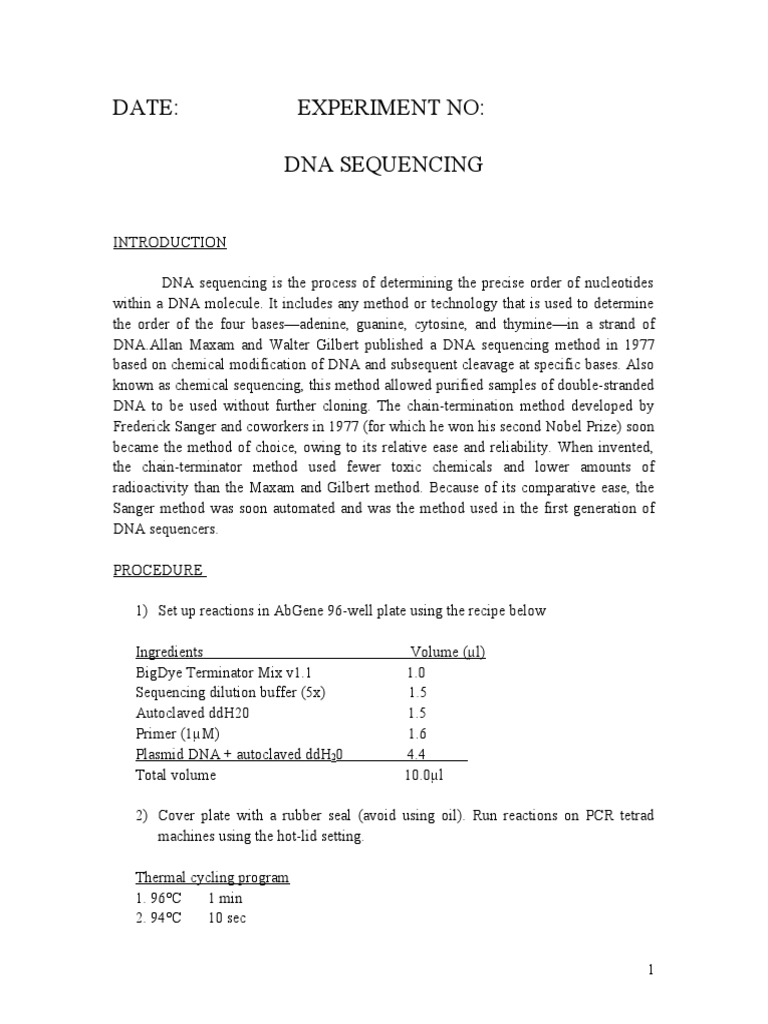 DNA Sequencing Guide | PDF | Dna Sequencing | Dna