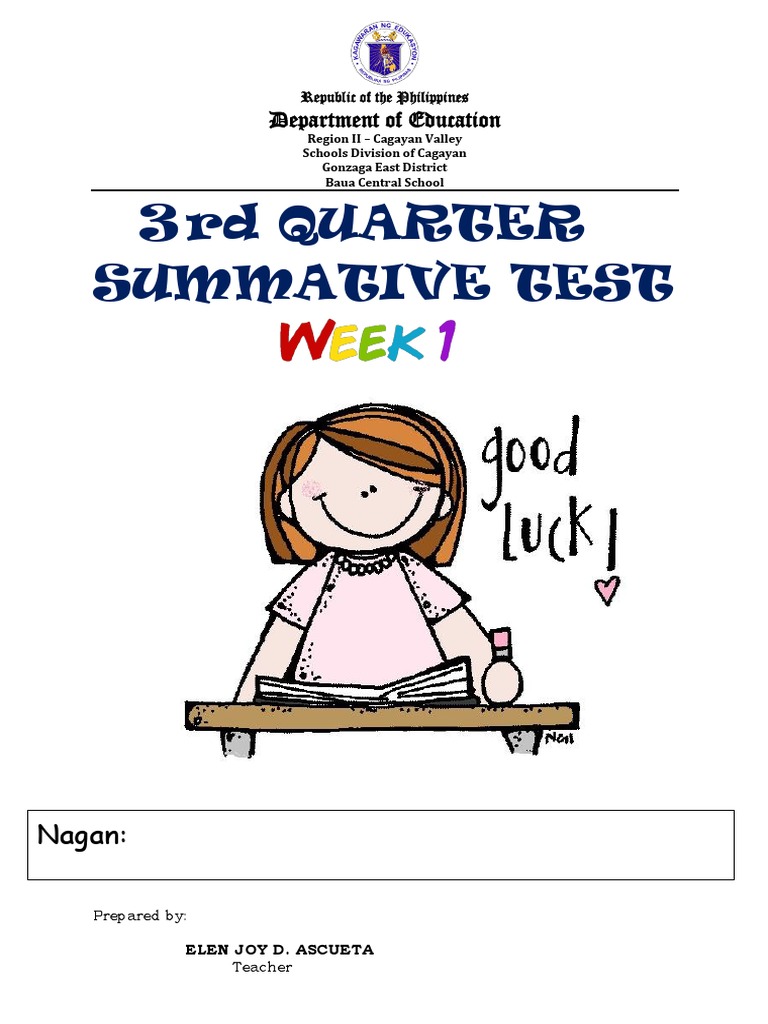 Summative 3rd Quarter Week 1 | PDF