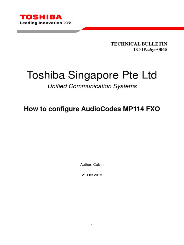 How To Configure AudioCodes MP114 FXO - r1.1 | PDF | Session Initiation ...
