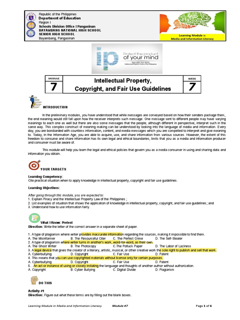 Intellectual Property,: Department of Education | PDF | Intellectual ...