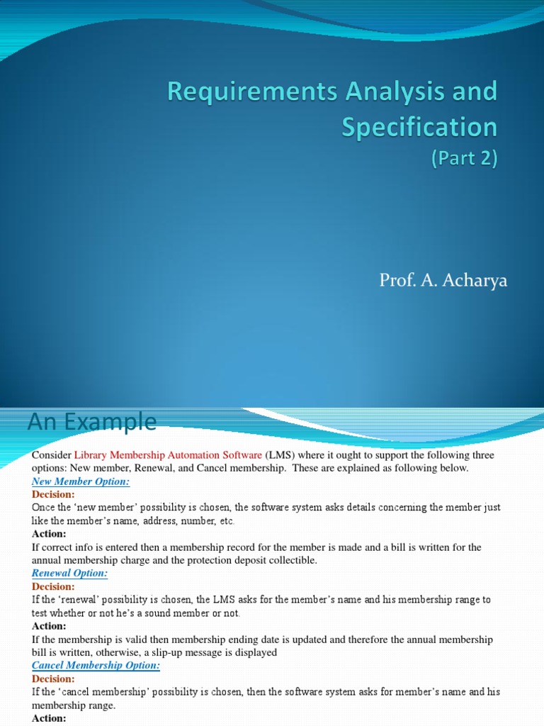 Prof. A. Acharya | PDF | Specification (Technical Standard) | Systems ...