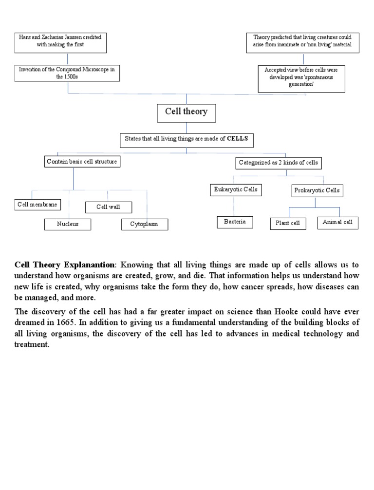 Cell Theory Explanantion Concept Map | PDF
