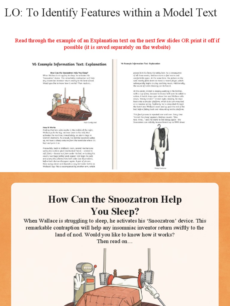 LO: To Identify Features Within A Model Text | PDF