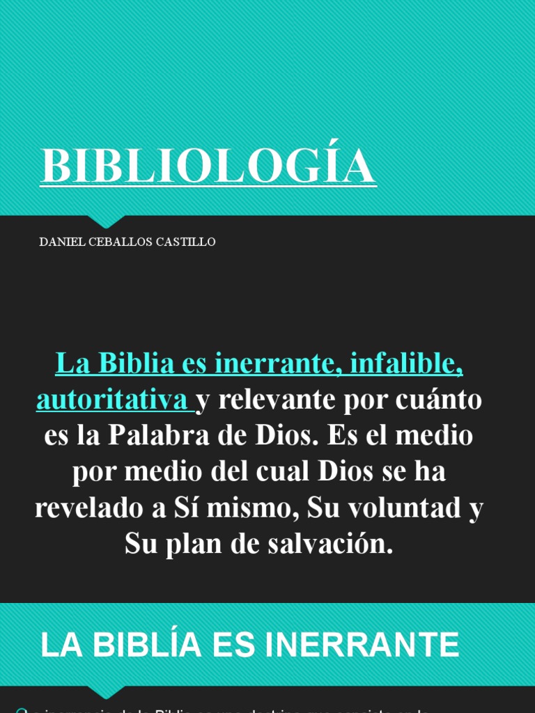La Inerrancia y La Infalibilidad de La Escritura | PDF | Biblia ...