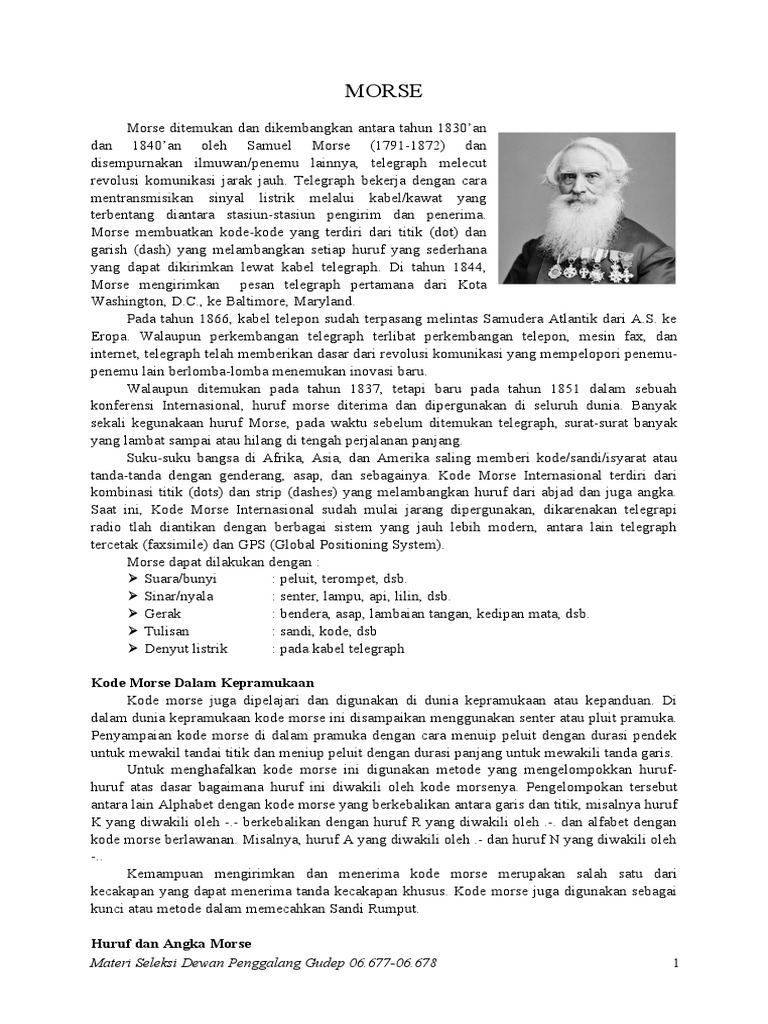 Materi Morse, Semaphore Dan Sandi | PDF