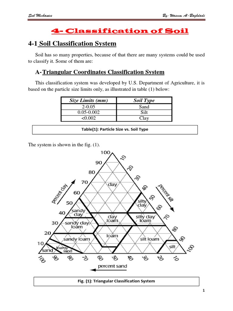 4 Classification of Soil | PDF | Soil Mechanics | Clay