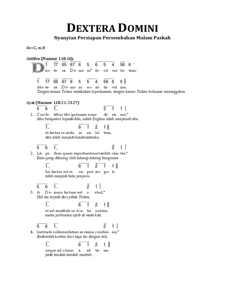 DEXTERA DOMINI - Graduale Simplex | PDF