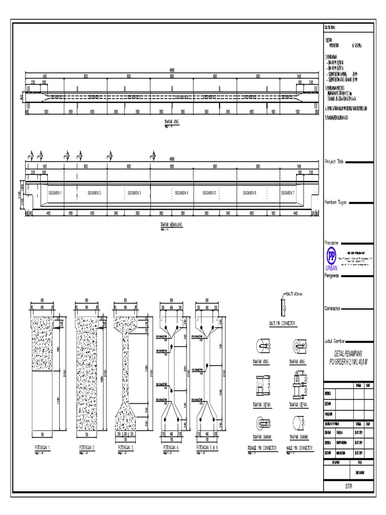 05.shop Drawing Pci Girder H 2.1 M L 40.8 M | PDF