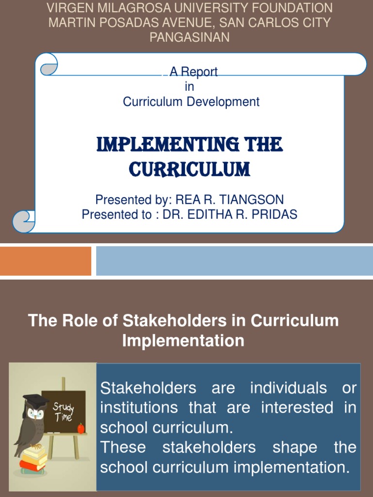 Implementing The Curriculum: A Report in Curriculum Development | PDF ...