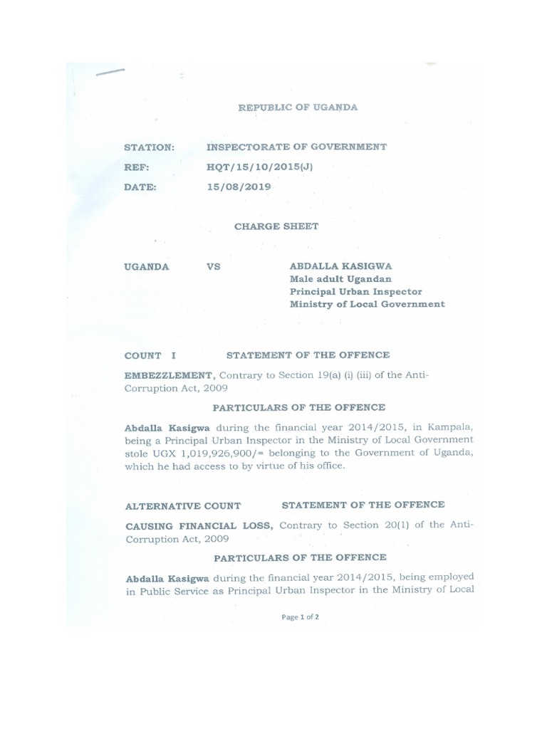 Charge Sheet | PDF