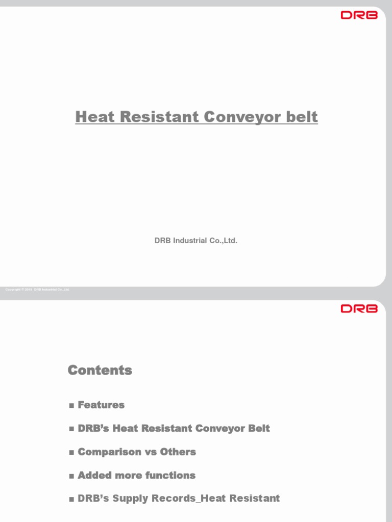 Proposal - Conveyor Belt - Heat Resistance - DRB - V2 - 191129 | PDF ...
