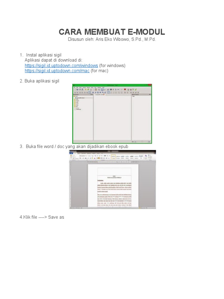 Cara Membuat E Modul Aris Eko Wibowo M Pd Pdf