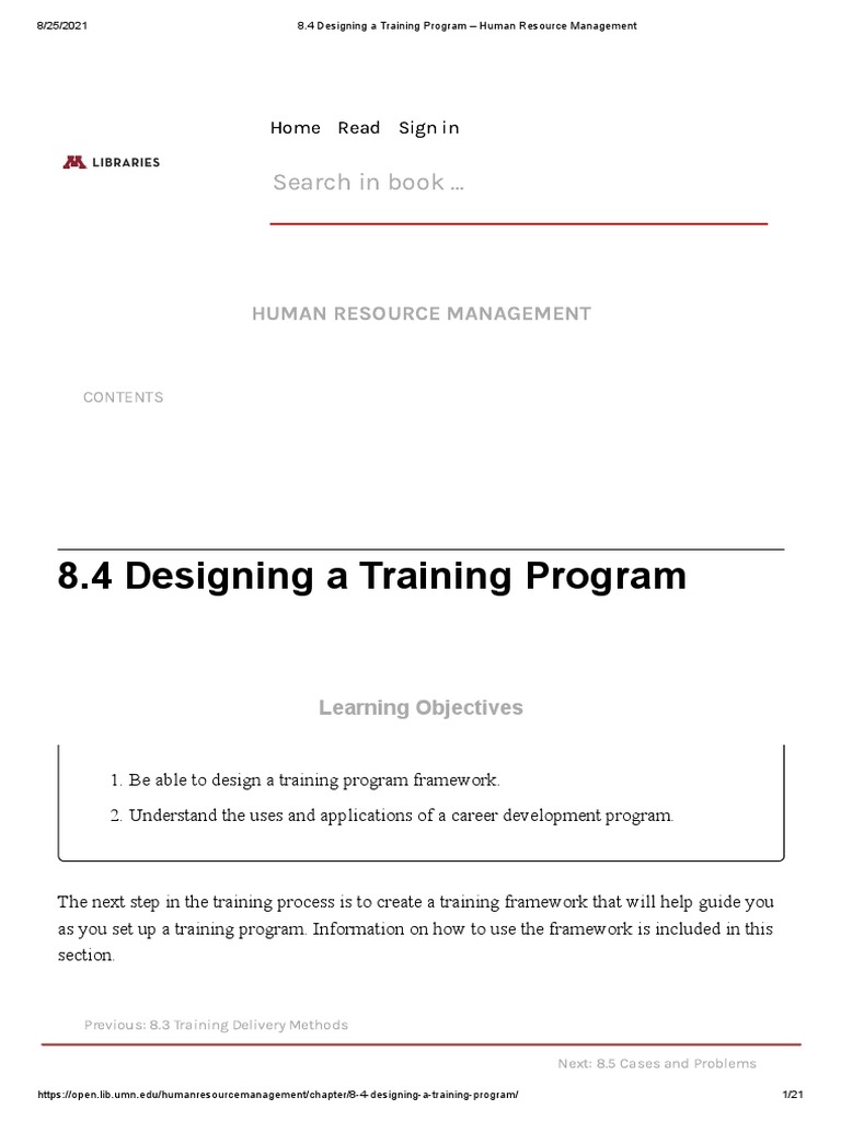 8.4 Designing A Training Program - Human Resource Management | PDF ...