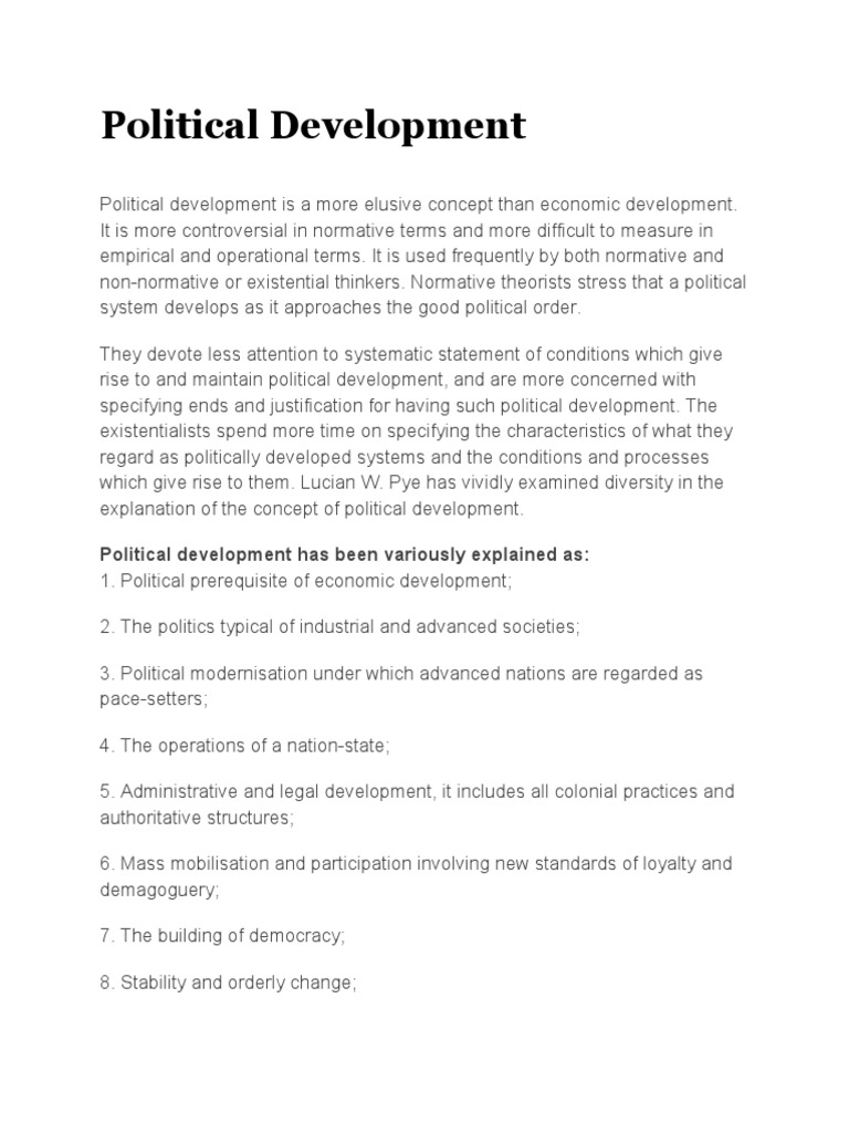 Political Development - Concept | PDF | Modernization Theory | Normative