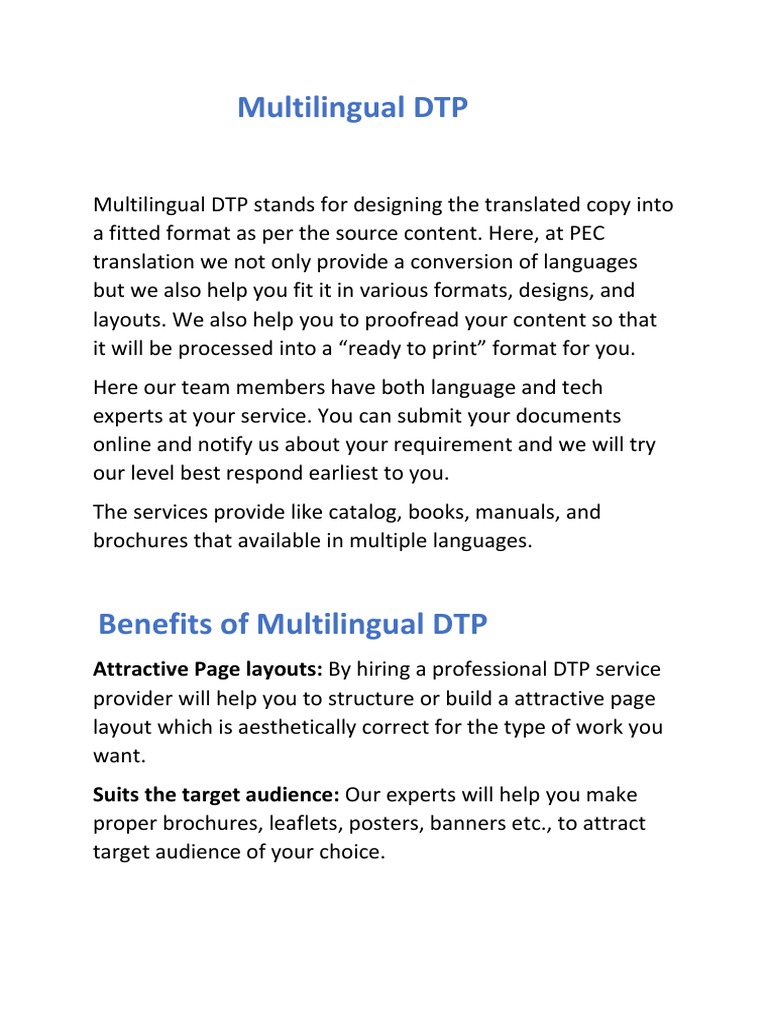 Multilingual DTP | PDF