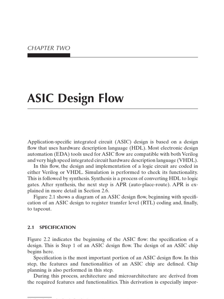Asic Design Flow | PDF | Logic Synthesis | Hardware Description Language