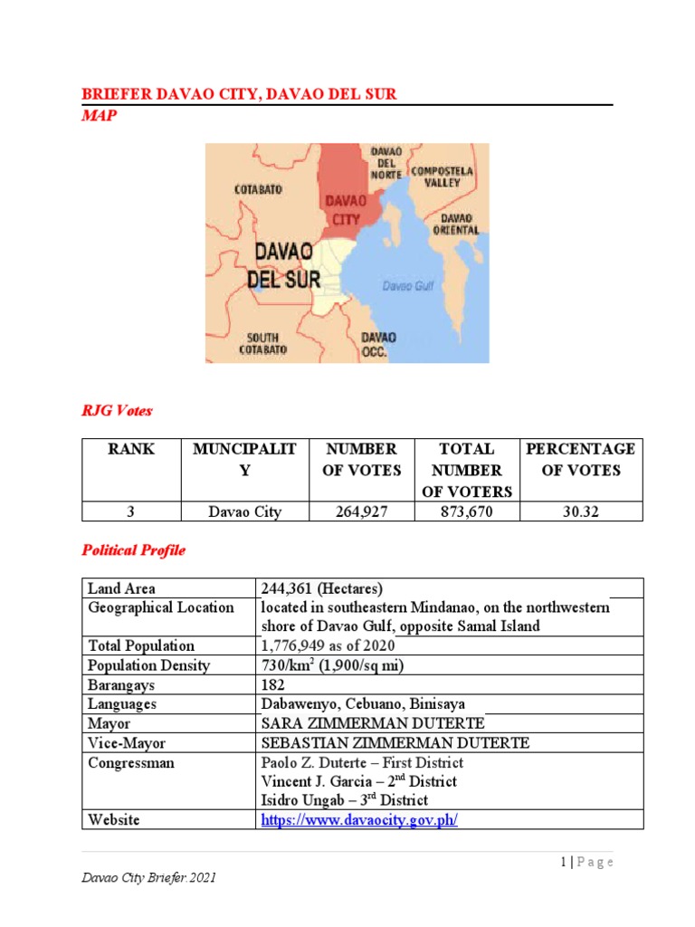 Davao City at a Glance: A Concise Profile of the Local Government ...