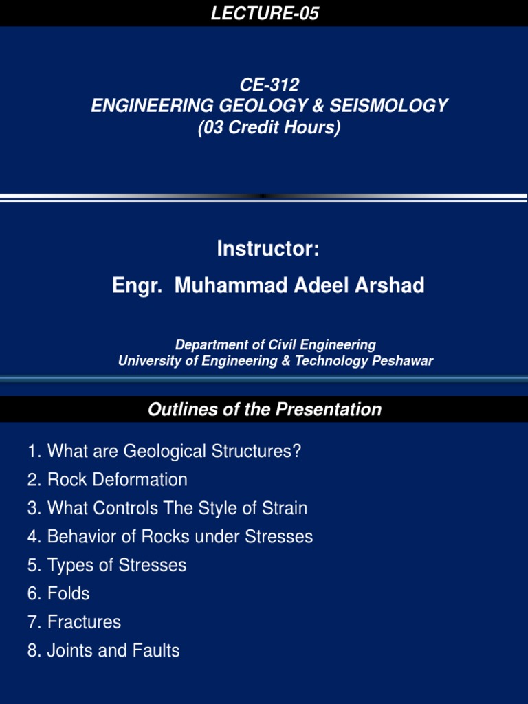Lecture - 4 Geological Structures | PDF | Fault (Geology) | Deformation ...