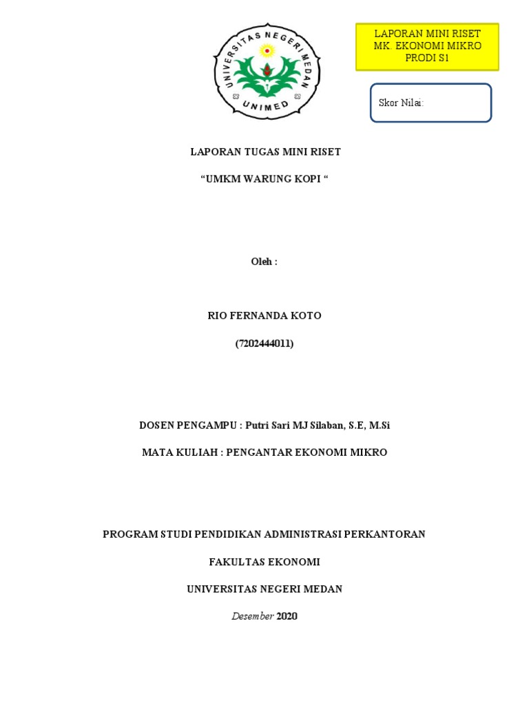 Mini Riset Ekonomi Mikro | PDF