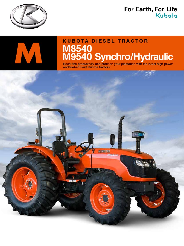 M8540 M9540 Synchro/Hydraulic: Kubota Diesel Tractor | PDF | Tractor ...