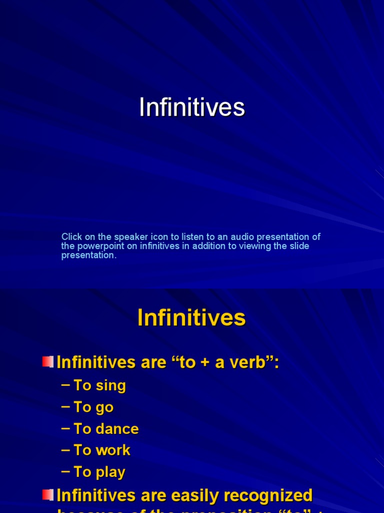 Infinitives | PDF | Verb | Object (Grammar)