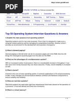Top 50 Operating System Interview Questions | PDF | Process (Computing ...