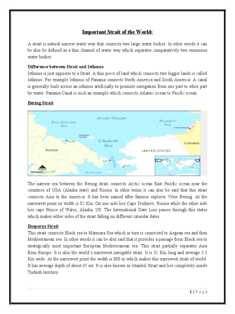 Important Strait of The World - Uploaded | PDF | Island | Black Sea
