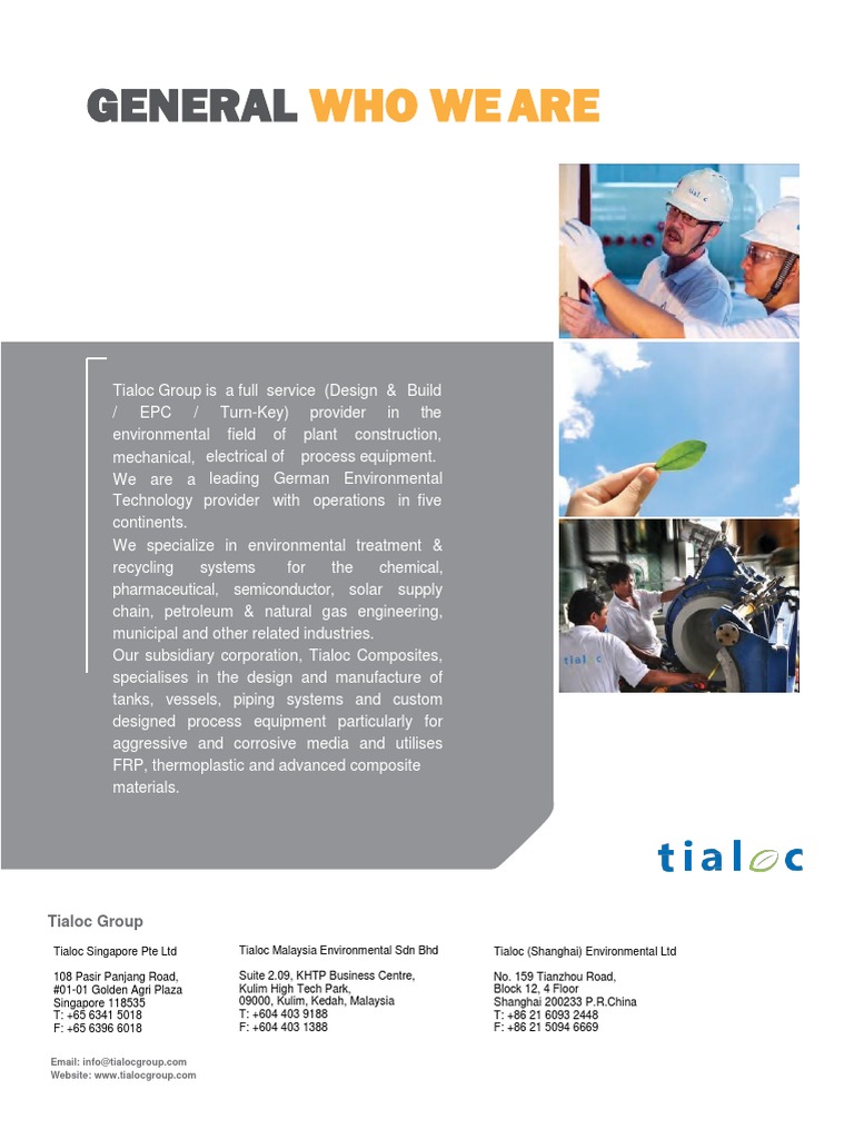 Tialoc Group ET Profile (English Version) | PDF | Incineration | Pipe ...