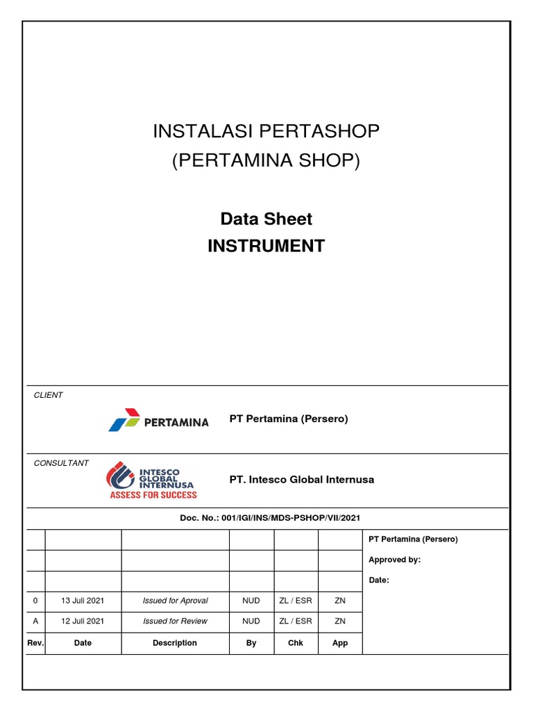 Data Sheet Instrumentasi (Revision 0) | PDF | Valve | Mechanical ...