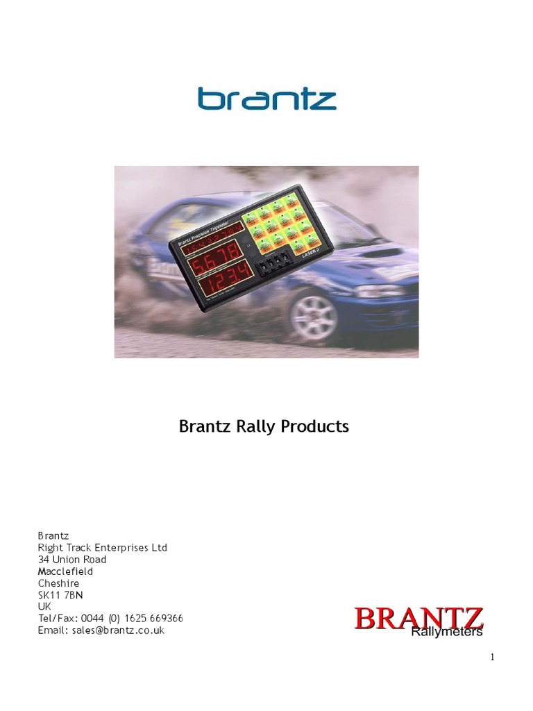 Brantz Rally Meter Manuals SM | PDF | Calibration | Electrical Engineering