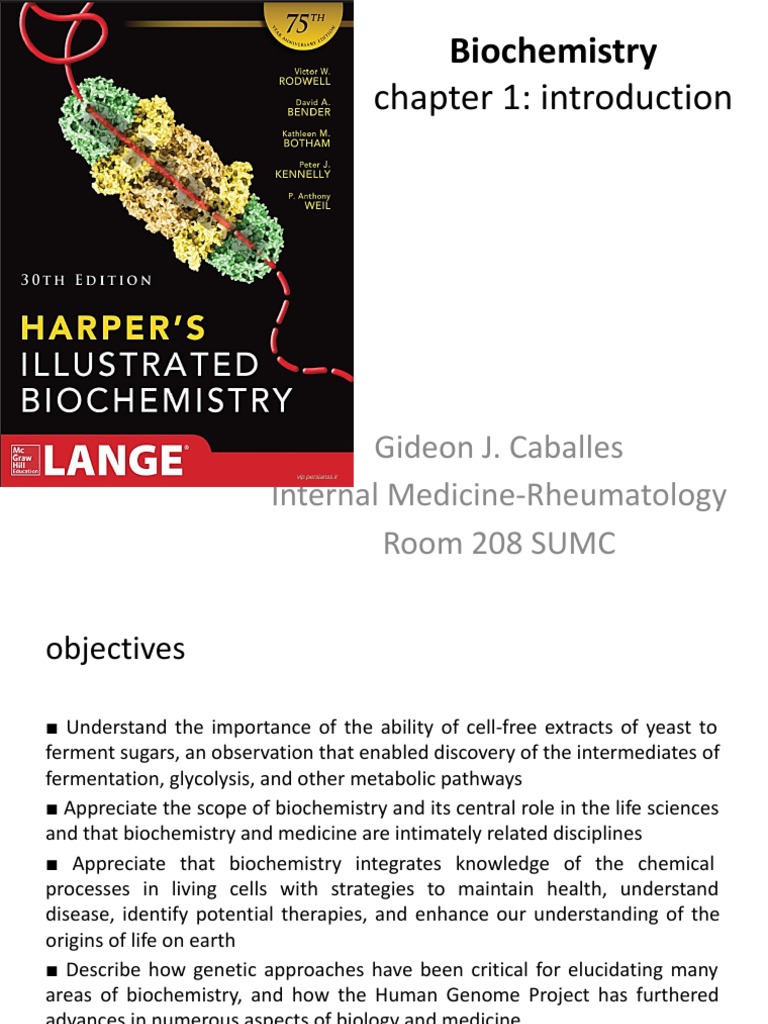 BIOCHEM Lec 1 - Introduction To Biochemistry | PDF | Chemistry ...