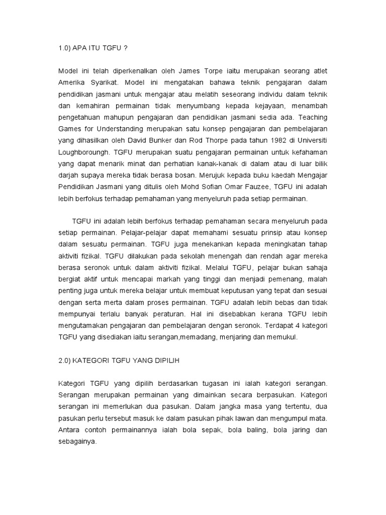 Example of TGFU Games | PDF