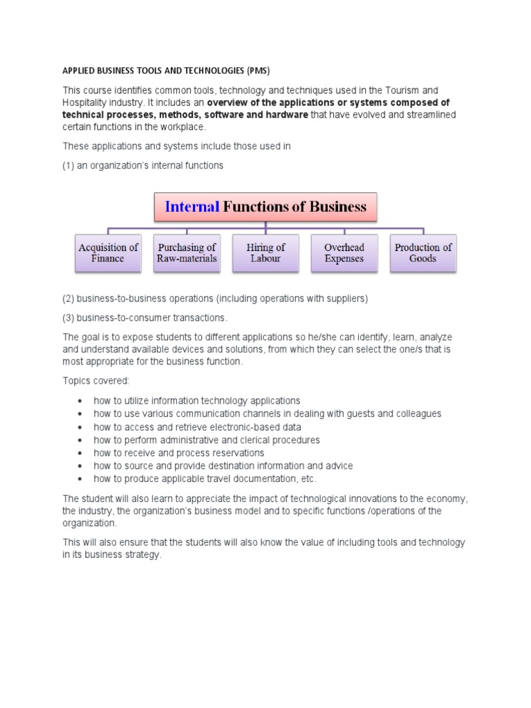 Applied Business Tools and Technologies | PDF | Computers