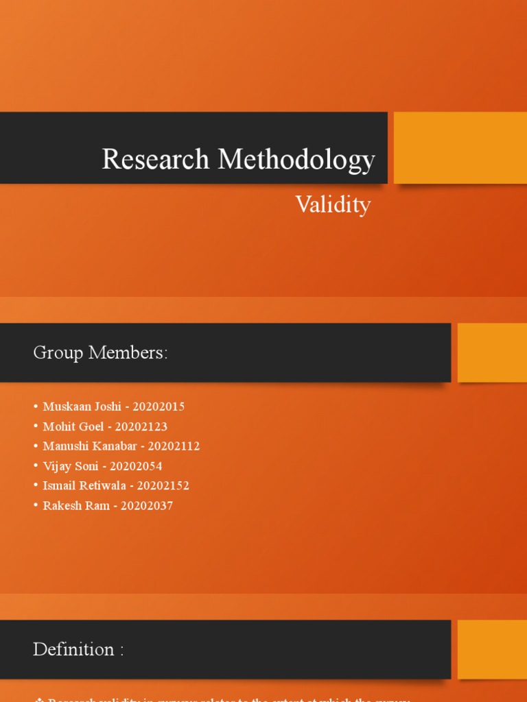 Research Methodology: Validity | PDF | Validity (Statistics) | Experiment