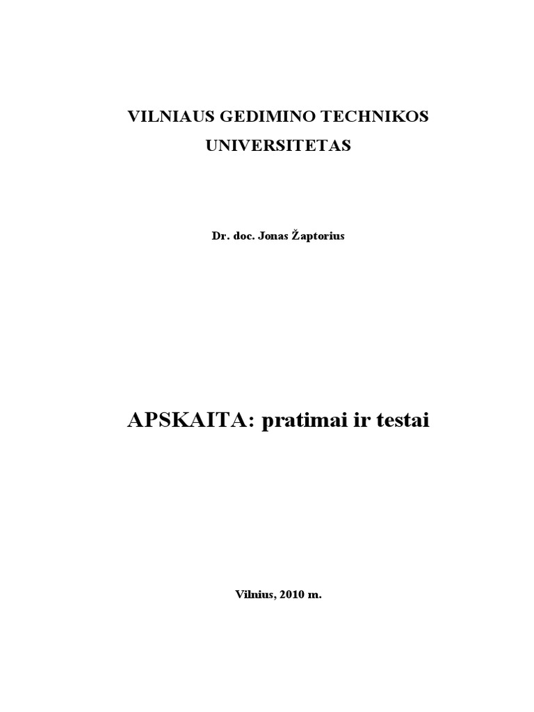 Apskaitos Namu Darbai | PDF