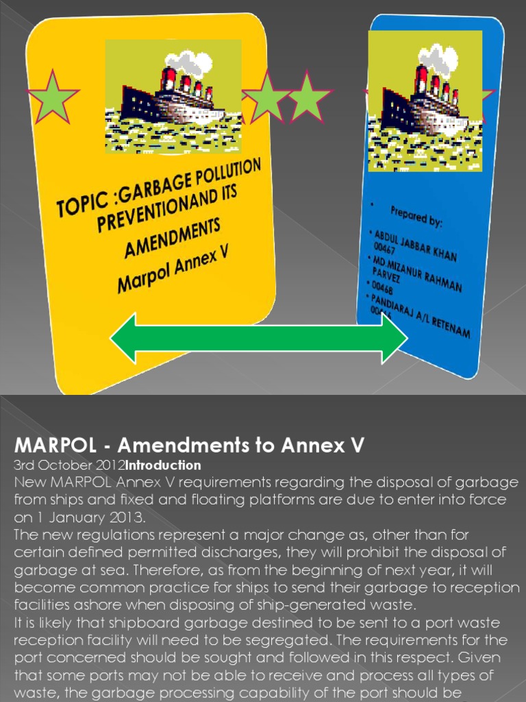 MARPOL Annex V Garbage Disposal Rules | PDF | Waste Management | Sea