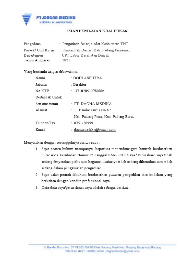 Isian Kualifikasi Pdf