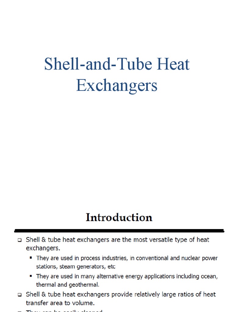 Shell and Tube Heat Exchangers | PDF | Heat Exchanger | Pipe (Fluid ...