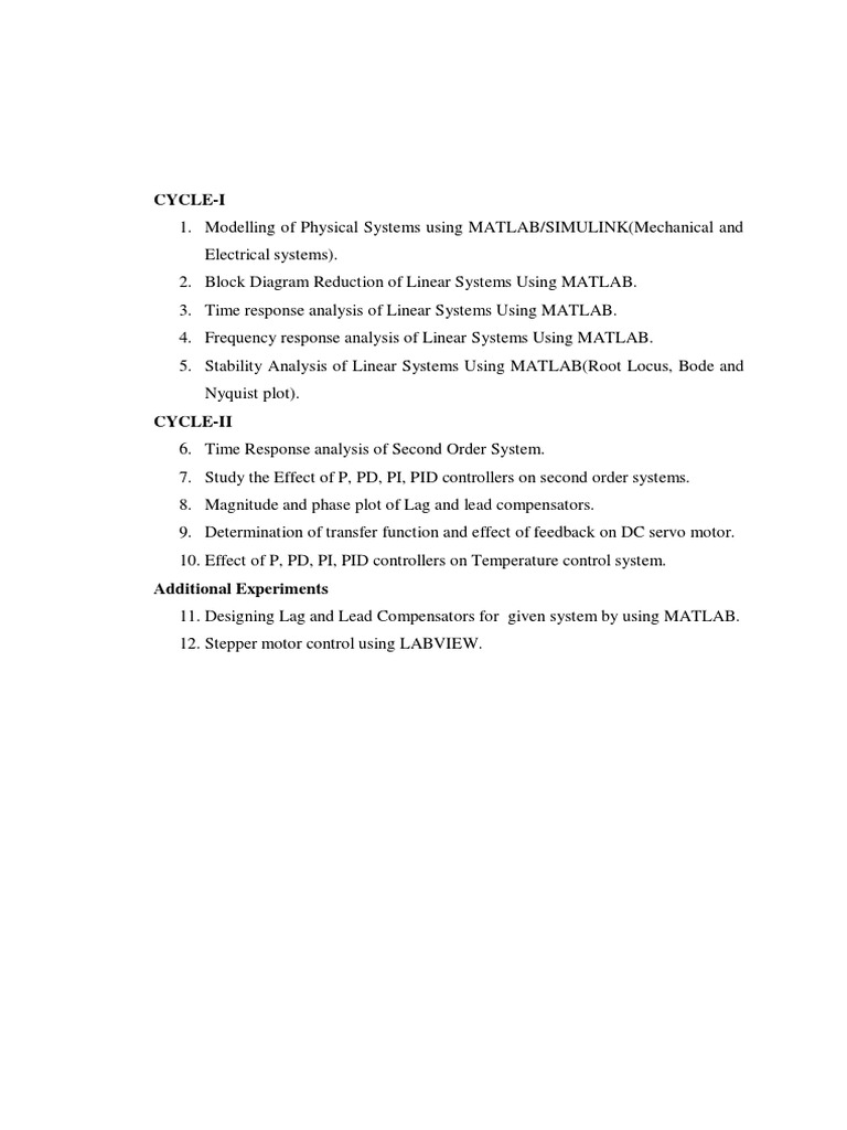 5.CS Lab Manual R14 | PDF | Control Theory | Capacitor