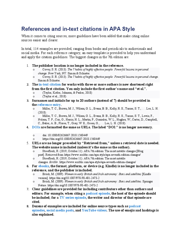 APA 7th Edition Guidelines | PDF | Citation | Apa Style