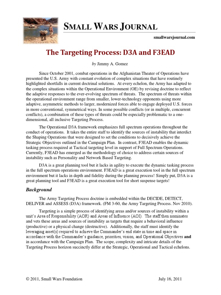 The Targeting Process | Download Free PDF | Insurgency | Counter Insurgency