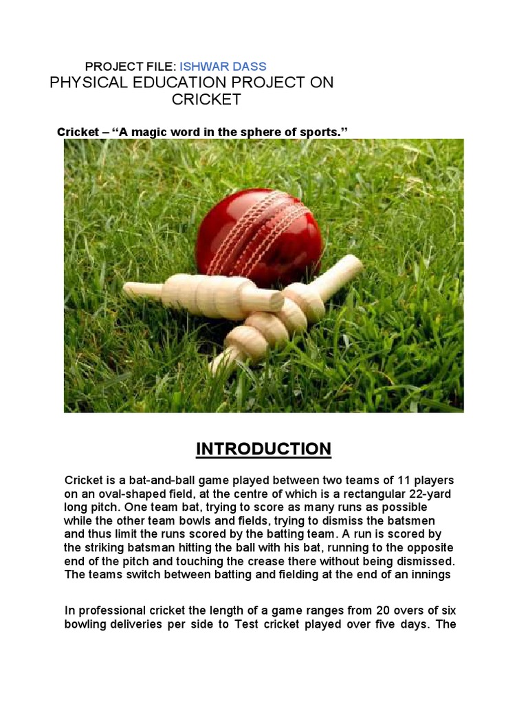 Physical Education Project On Cricket: Ishwar Dass | PDF | Bowling ...