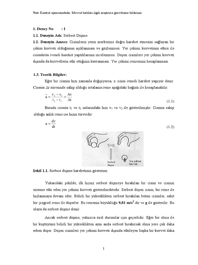Fiz105 1.deney | PDF
